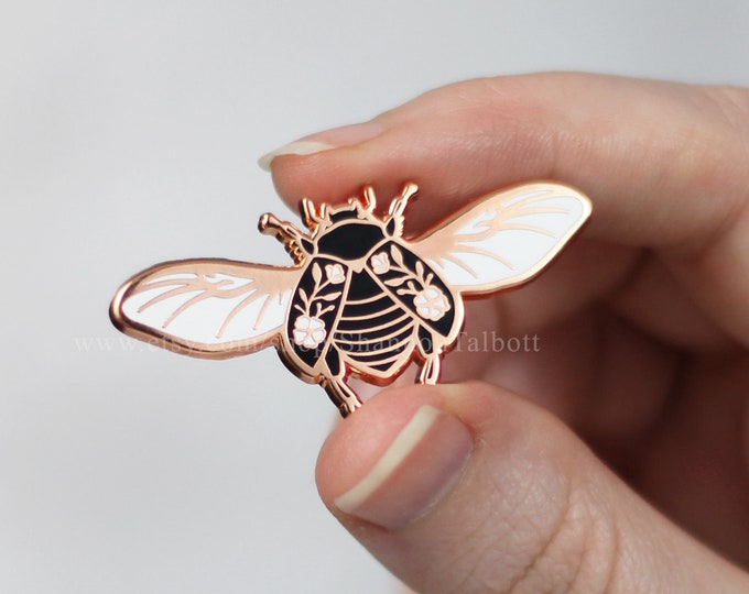 Scarab Beetle Enamel Pin, Beetle Pin, Bug Pin, Insect Pin, Goth Pin ...