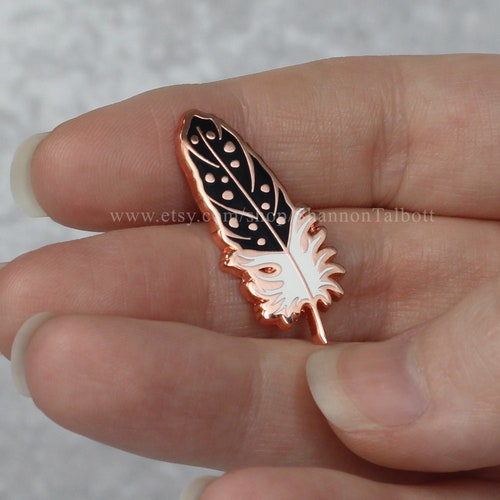 Feather Enamel Pin - Etsy