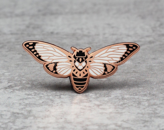 Cicada Enamel Pin, Bug Pin, Insect Pin, Beetle Enamel Pin, Goth Pin ...