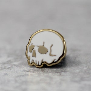 Skull Enamel Pin, Goth Pin, Skeleton Pin, Macabre Pin, Spooky Pin, Mini ...
