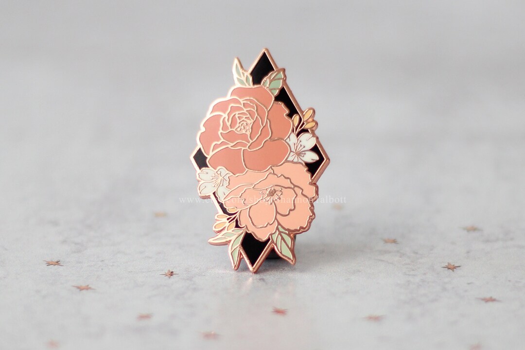 Wildflowers Enamel Pin, Bouquet Pin, Plant Lady Pin, Geometric Pin ...