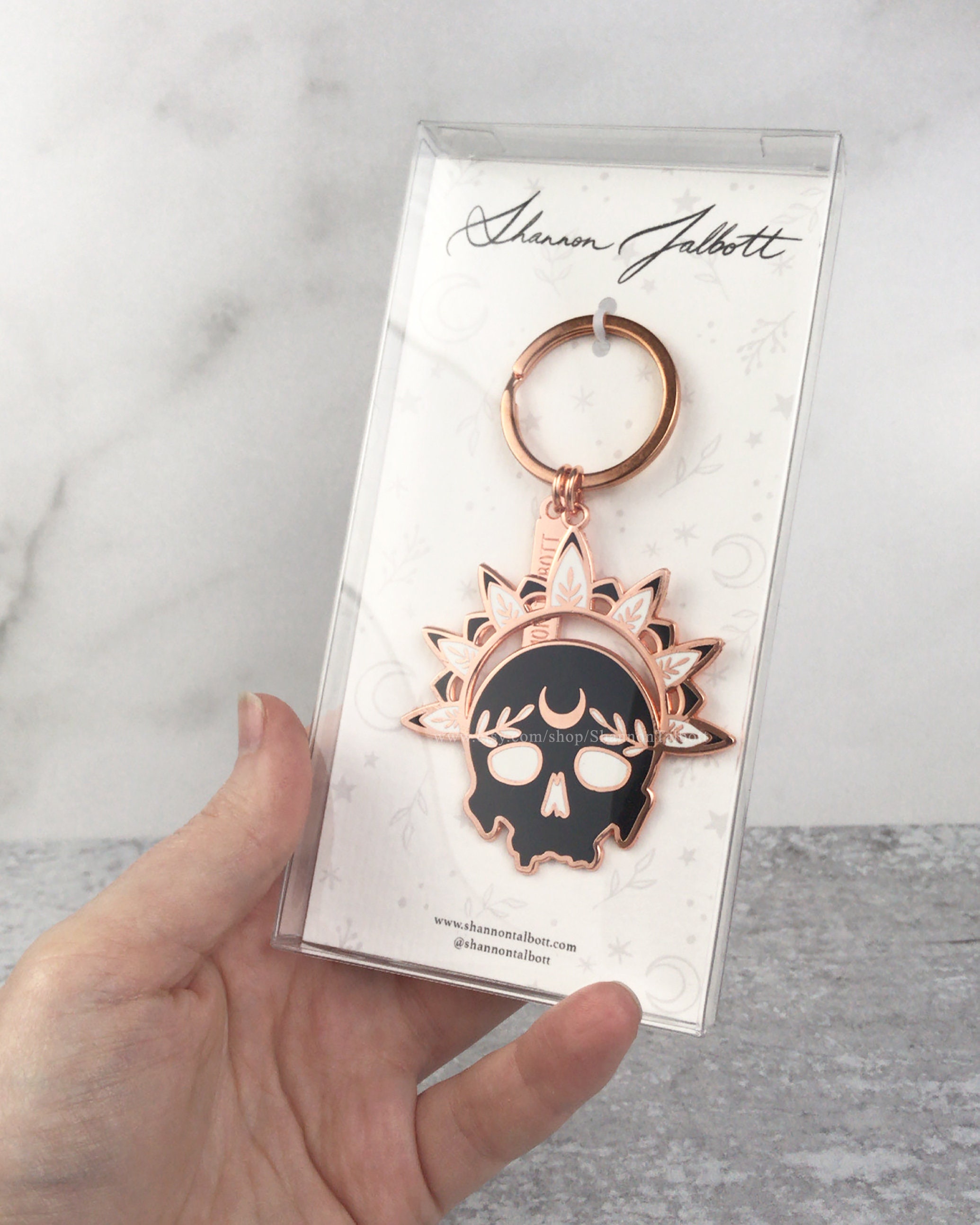 SECONDS SALE Memento Mori Enamel Keychain Skull Keychain | Etsy