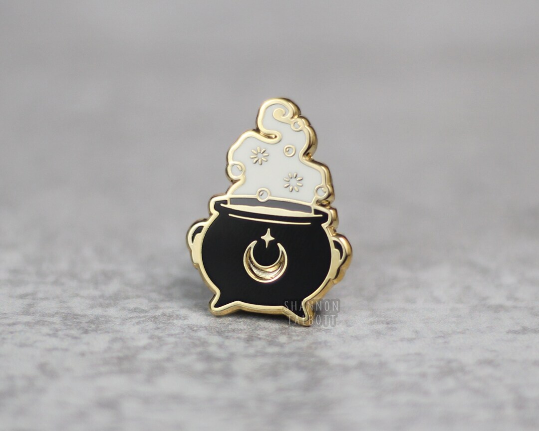 SECONDS SALE Cauldron Enamel Pin, Spooky Enamel Pin, Halloween Pin, Magic Goth Enamel Pin ...