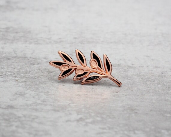 Olive Branch Enamel Pin Leaf Enamel Pin Botanical Pin Goth - Etsy