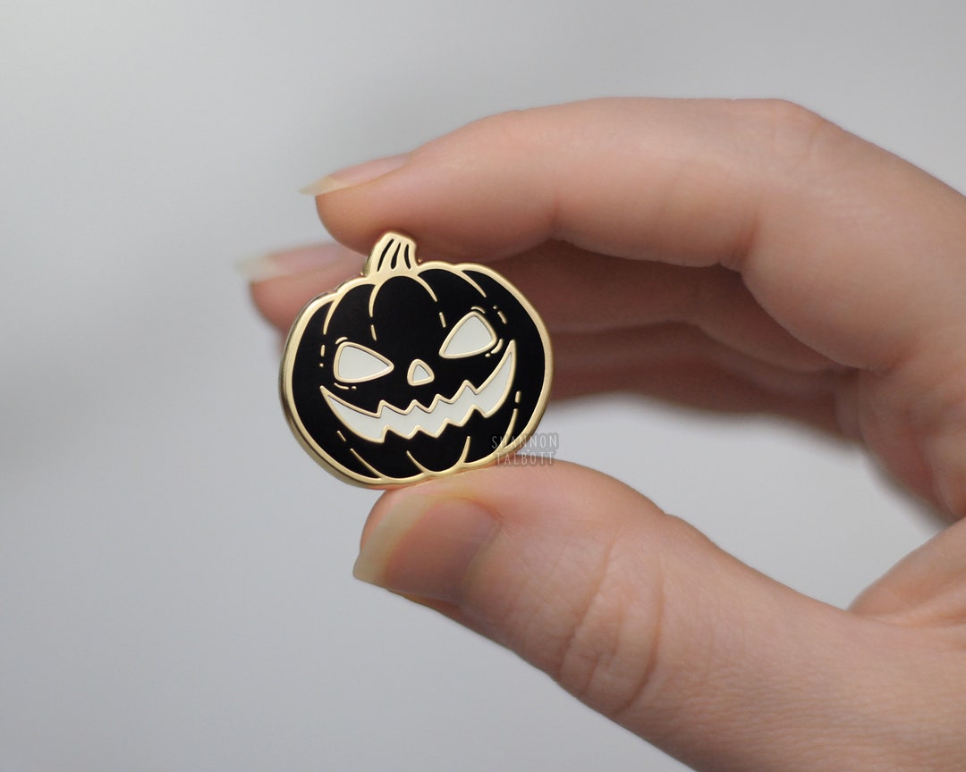 Glow in the Dark Jack-o-lantern Enamel Pin, Pumpkin Pin, Halloween Pin ...