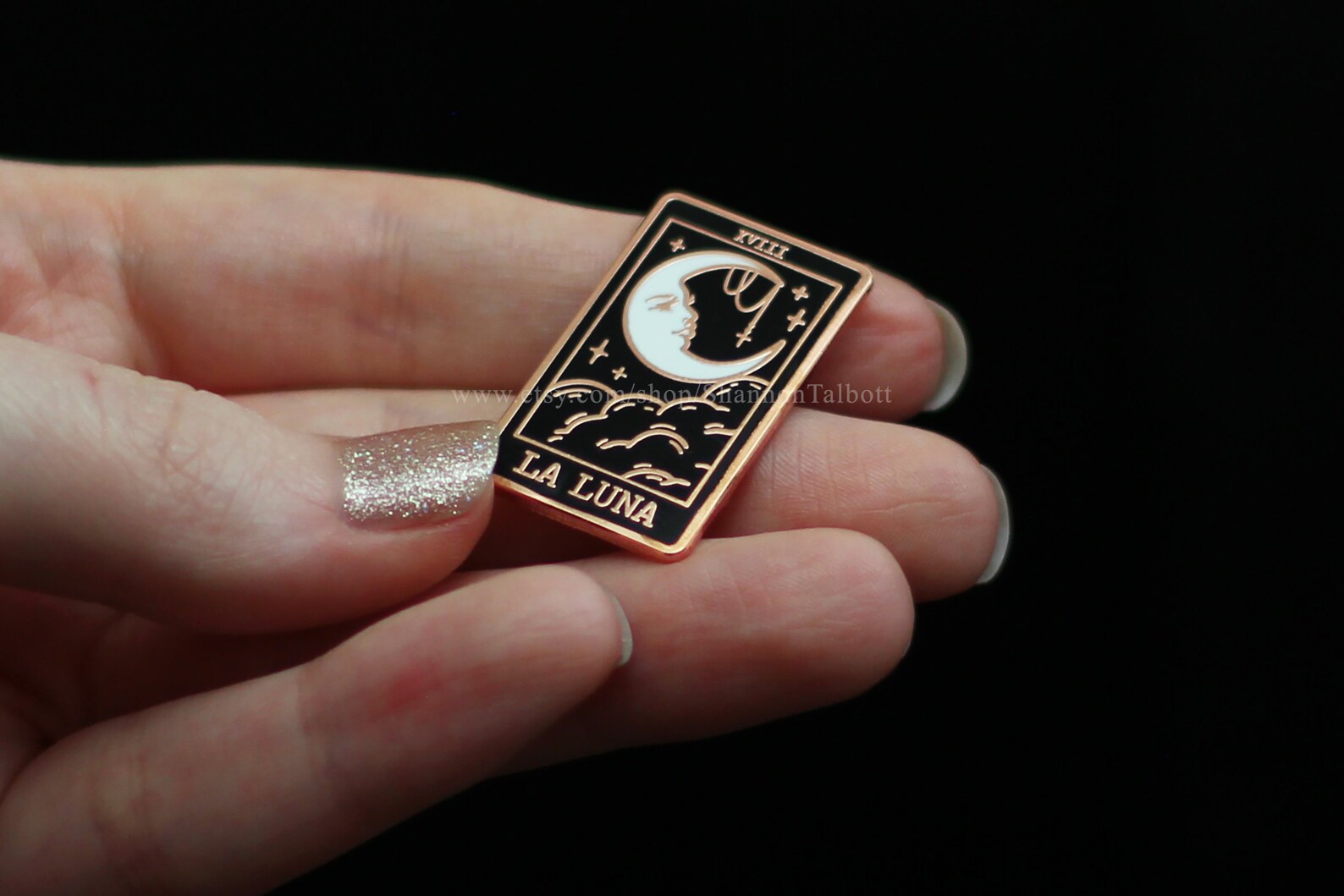 La Luna Enamel Pin, Tarot Card Enamel Pin, the Moon Pin, Celestial Pin ...