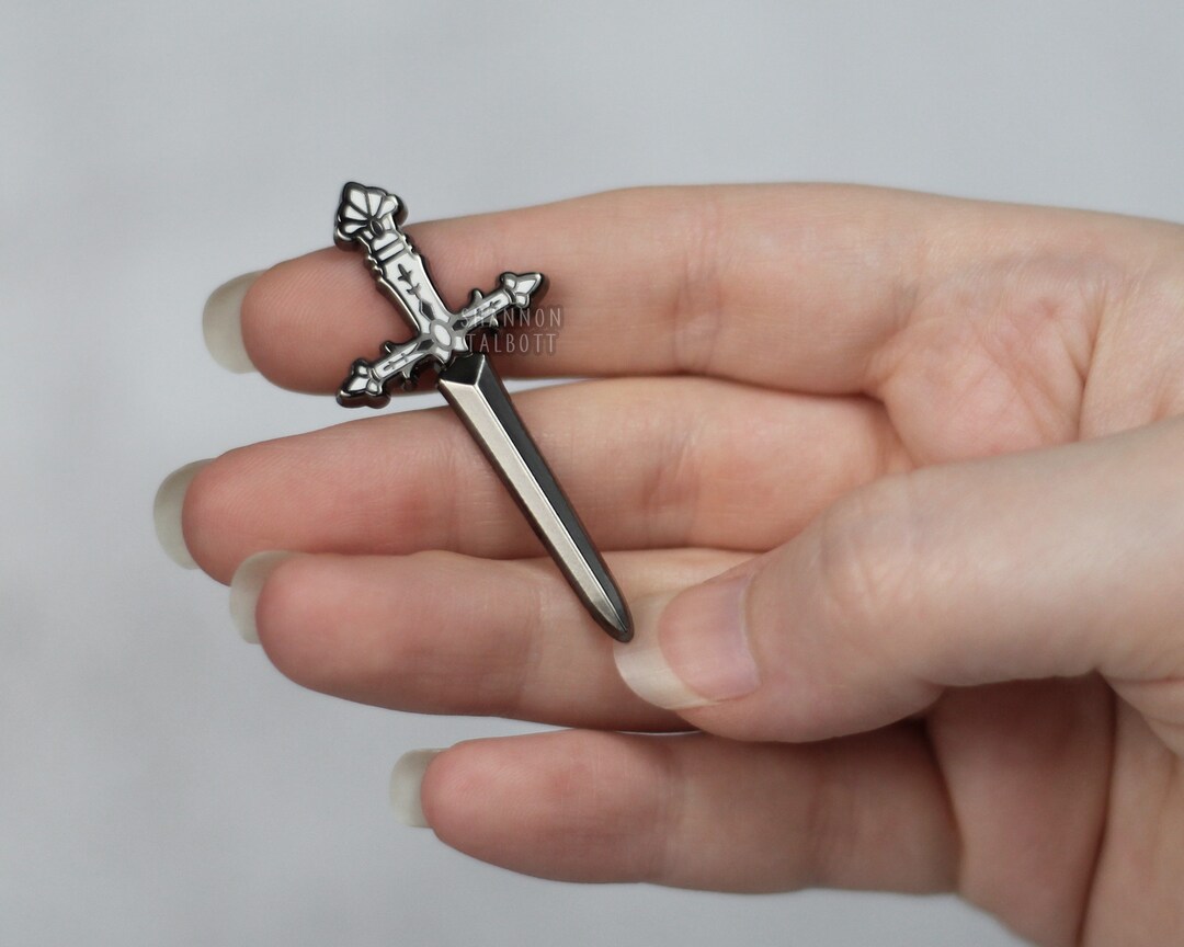 SECONDS SALE Sword Enamel Pin, Dagger Enamel Pin, Medieval Pin, Gothic ...