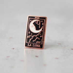 SECONDS SALE La Luna Enamel Pin, Tarot Card Enamel Pin, the Moon Pin ...