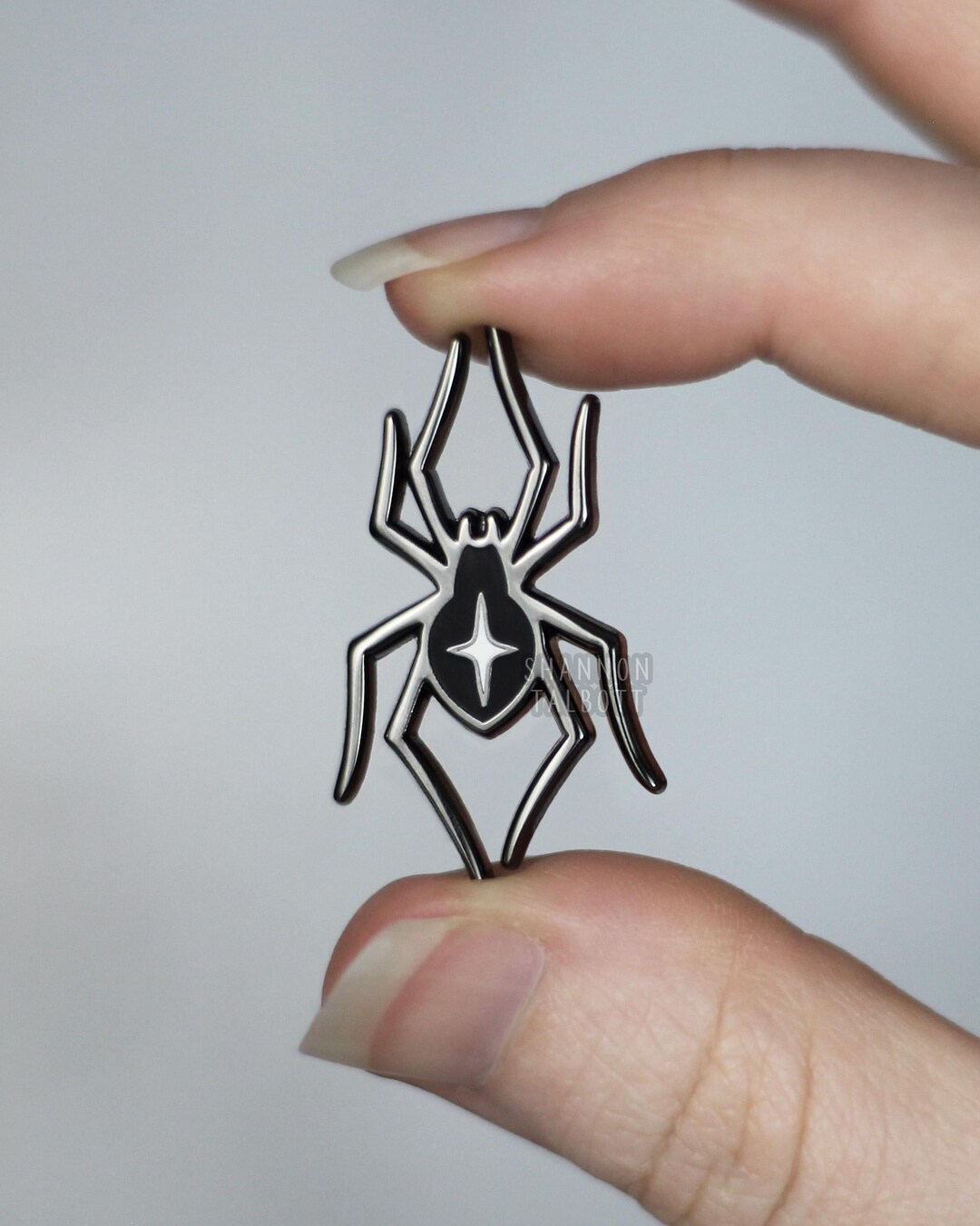 Spider Enamel Pin, Bug Pin, Black Nickel Pin, Black Widow Pin, Goth Pin ...