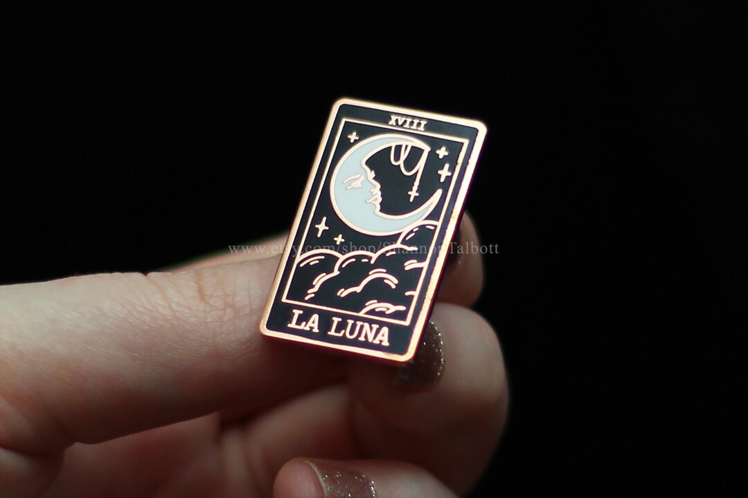 SECONDS SALE La Luna Enamel Pin, Tarot Card Enamel Pin, the Moon Pin ...
