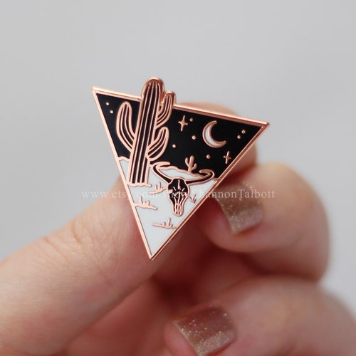 Desert Cactus Sunset Enamel Pin | Etsy