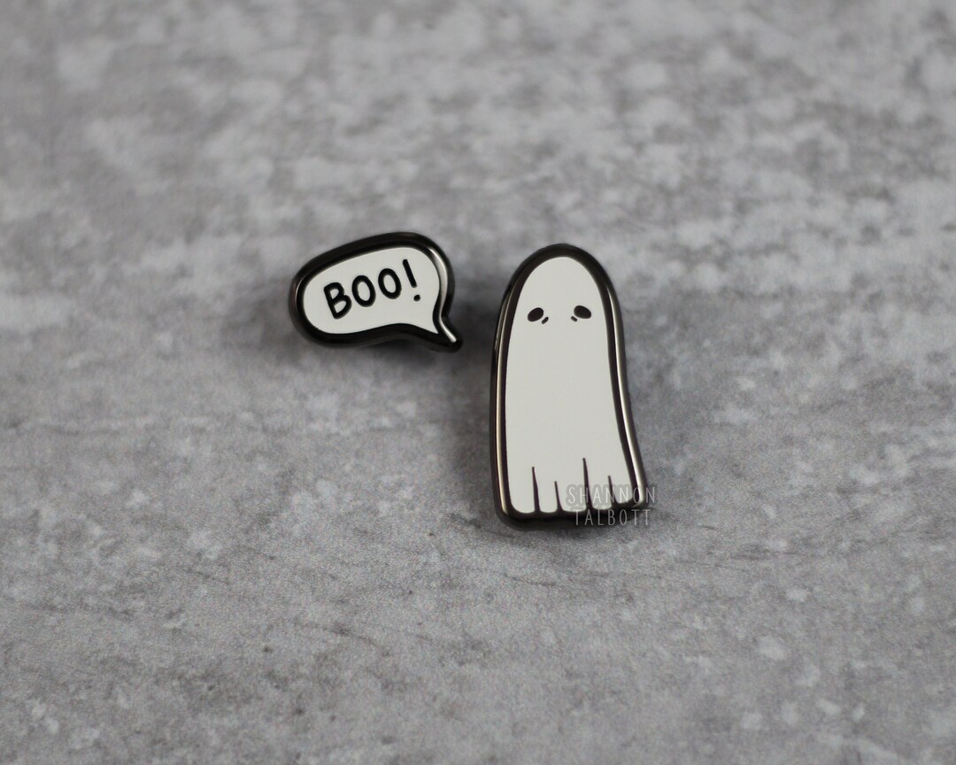 Boo Ghost Enamel Pin Set, Glow in the Dark Pin, Cute Halloween Pin ...