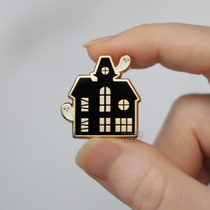 SECONDS SALE Haunted House Enamel Pin, Glow in the Dark Pin, Ghost Pin ...
