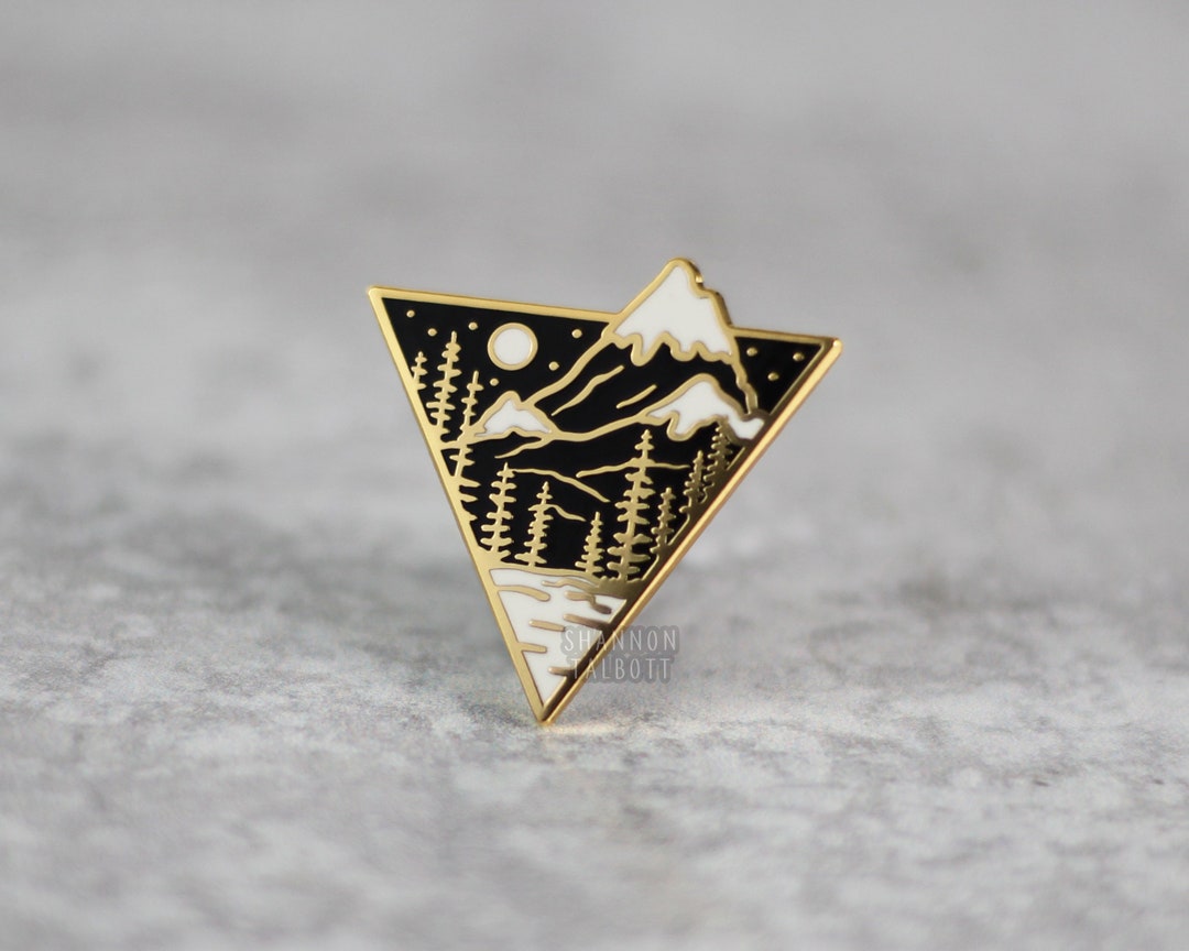 Mountain Enamel Pin, Forest Enamel Pin, Wanderlust Pin, Travel ...