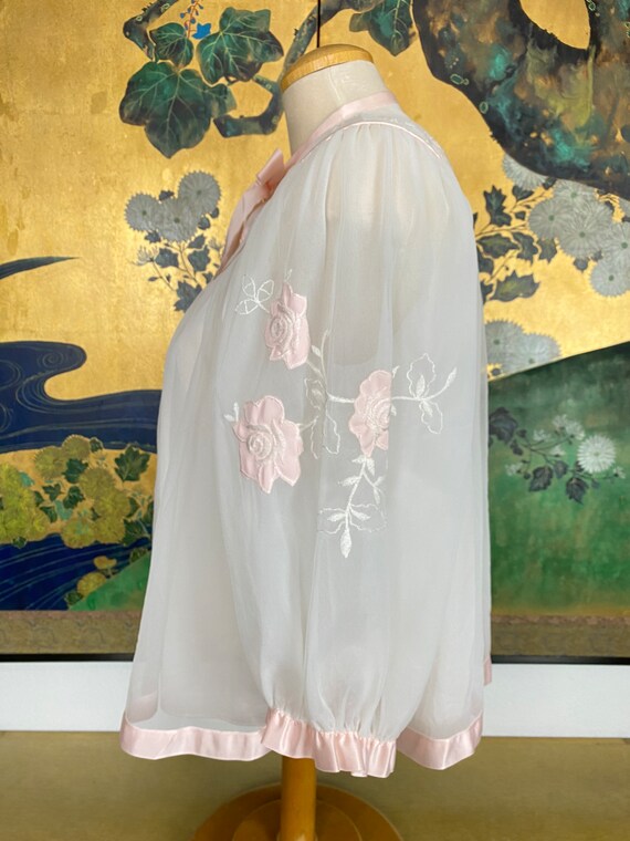 1950s Vintage Nylon Bed Jacket by Gotham -- Delicate … - Gem