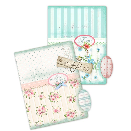 SHABBY MINI FOLDERS Printable Collage Digital Images - Etsy