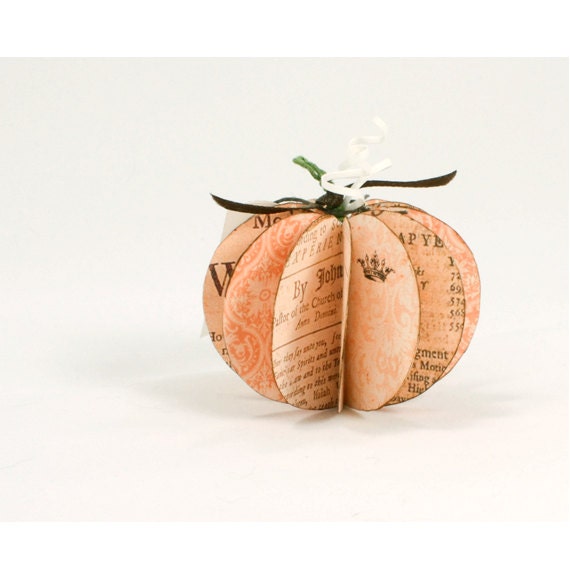 Paper Pumpkin Rustic Halloween Fall Decor Digital Collage Instant ...