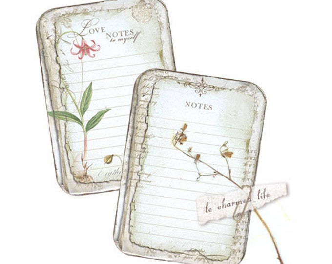 Printable Journal Card Aged Paper Mini Journal Day Planner Inserts - Etsy