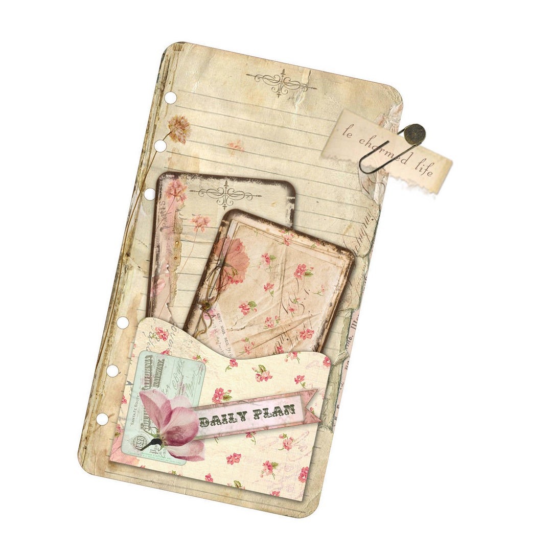 Printable Planner Personal Filofax Digital Collage Vintage Junk Journal ...