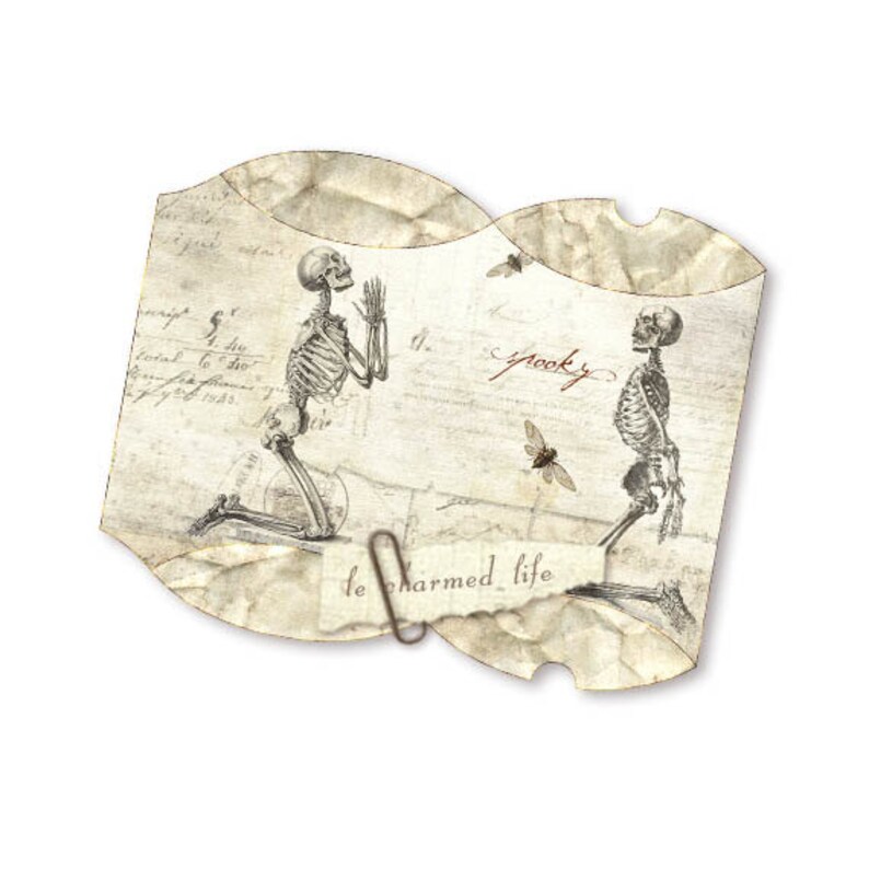 Halloween Pillow Box Skeleton Printable Halloween Favor Box Vintage ...