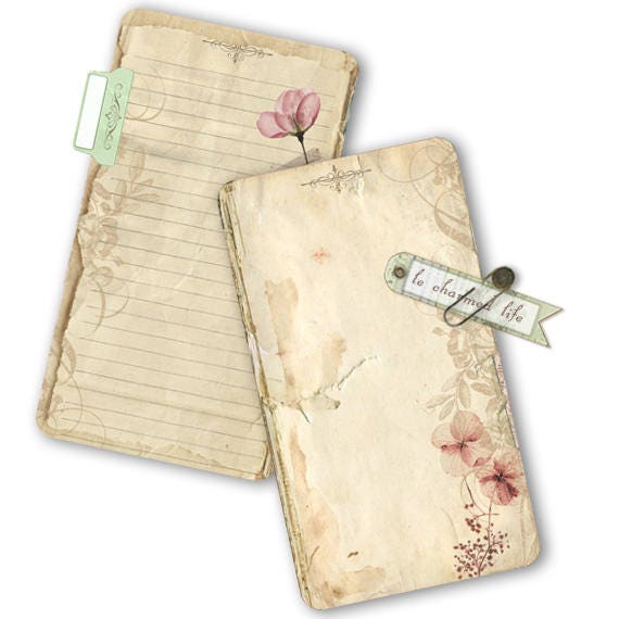 Printable Journal Pages Digital Diary Shabby Background Collage ...