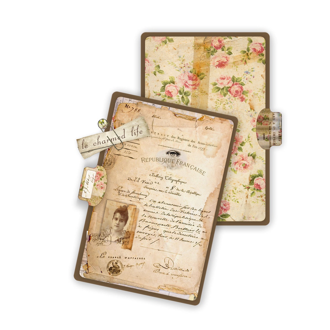 Ephemera Gypsy Journal Pages Grungy Paper Boho Digital | Etsy