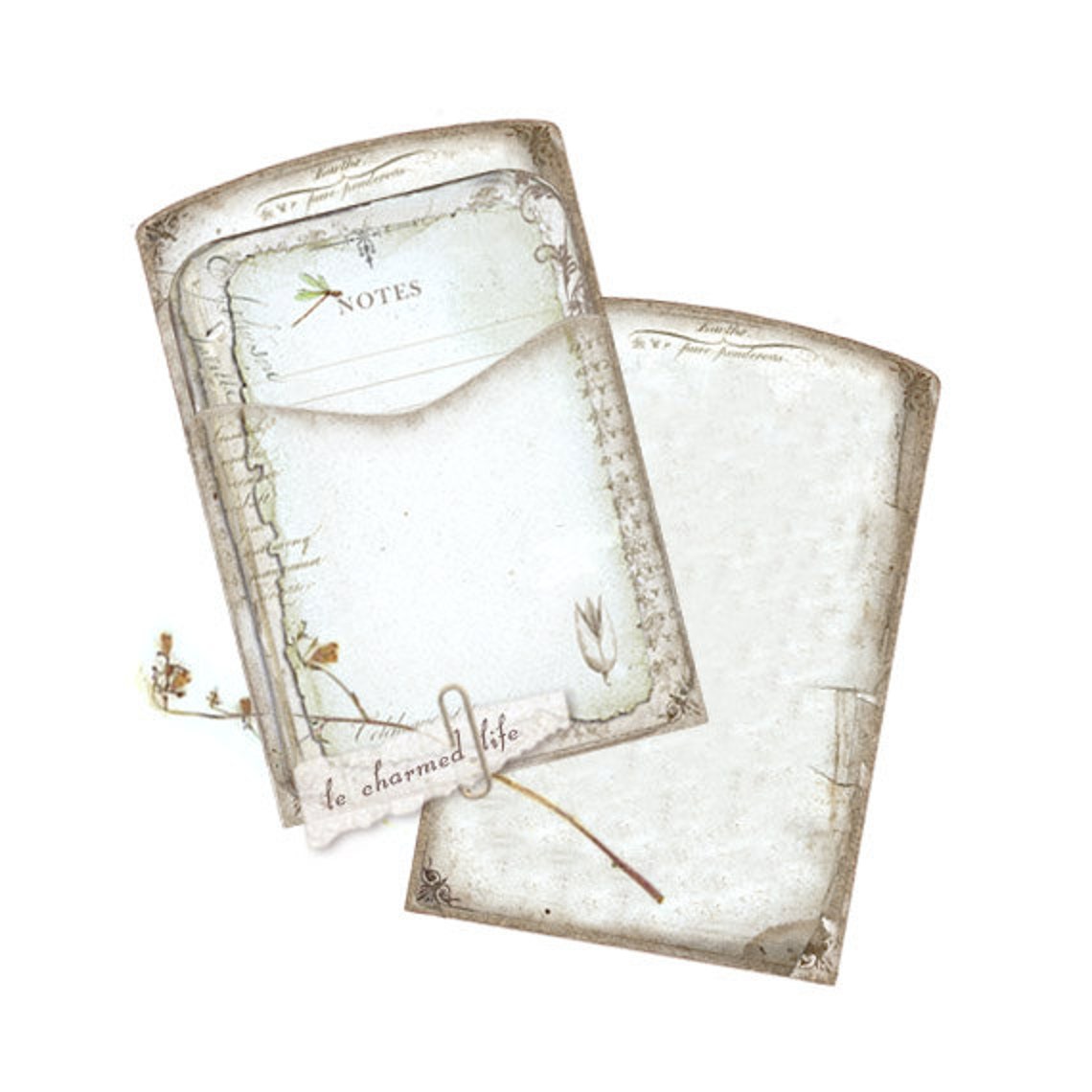 Printable Journal Card Aged Paper Mini Journal Day Planner Inserts - Etsy