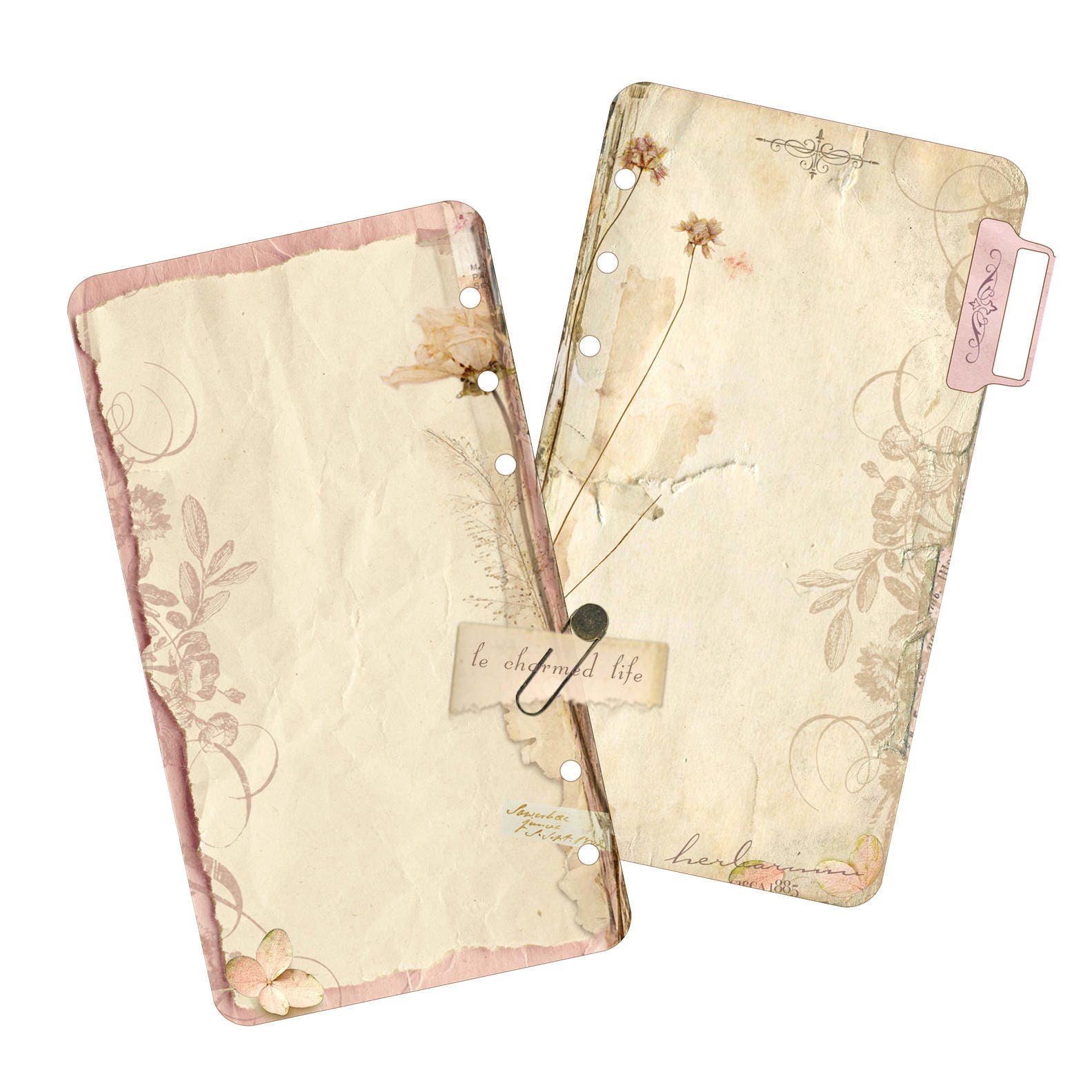 Printable Planner Personal Filofax Digital Collage Vintage Junk Journal ...