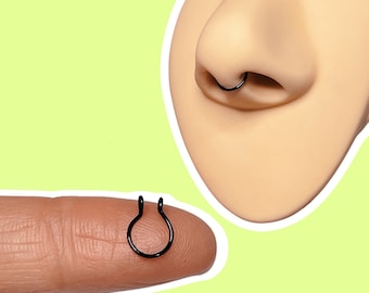 5mm Mini Silver Septum Rings - Tiny Body Jewelry - Fake Piercings ...