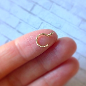 Twisted Tiny Fake Nose Ring - Faux Nose Ring - Twist Hoop Tragus - Gold Nose Ring - Body Jewelry ...