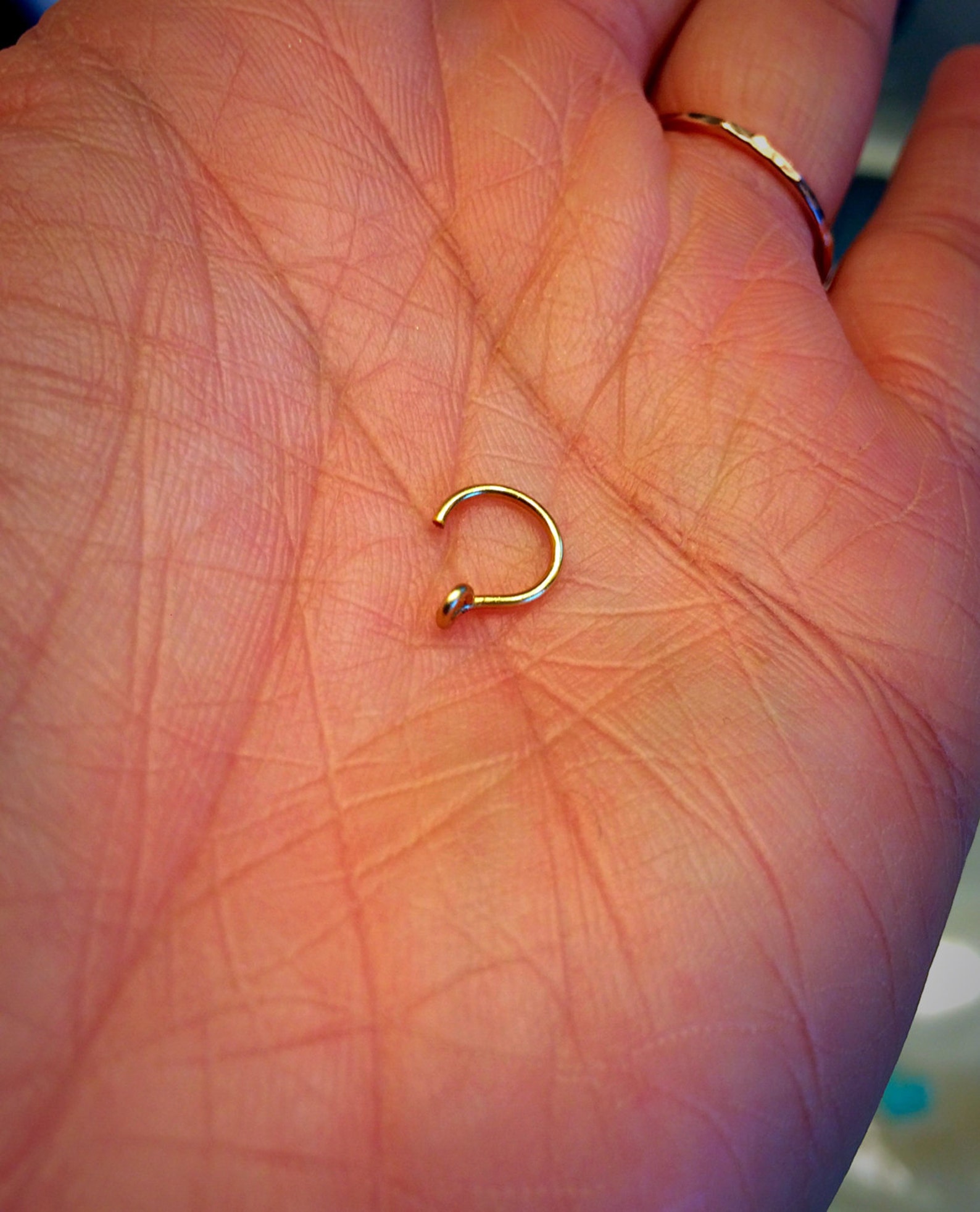 Tiny Fake Nose Ring Set of 3 Faux Nose Ring Hoop Nose Ring Gold Nose ...