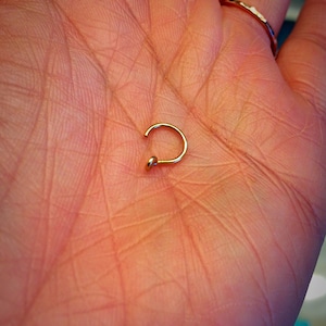 Tiny Fake Nose Ring Set of 3 - Faux Nose Ring - Hoop Nose Ring - Gold ...
