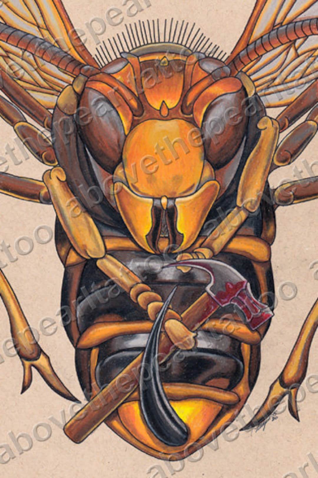 Hornet Drawing "murder Hornet" by Tanya Magdalena - Etsy