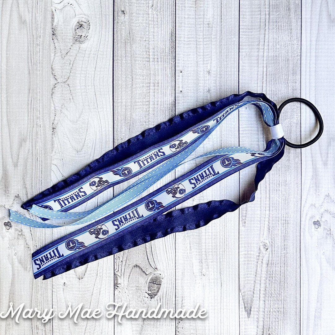 Tennessee Titans Football NFL Navy Light Blue & White Ponytail Ribbon ...