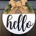 Front Door Decor Hello Round Hanging Sign Front Door | Etsy