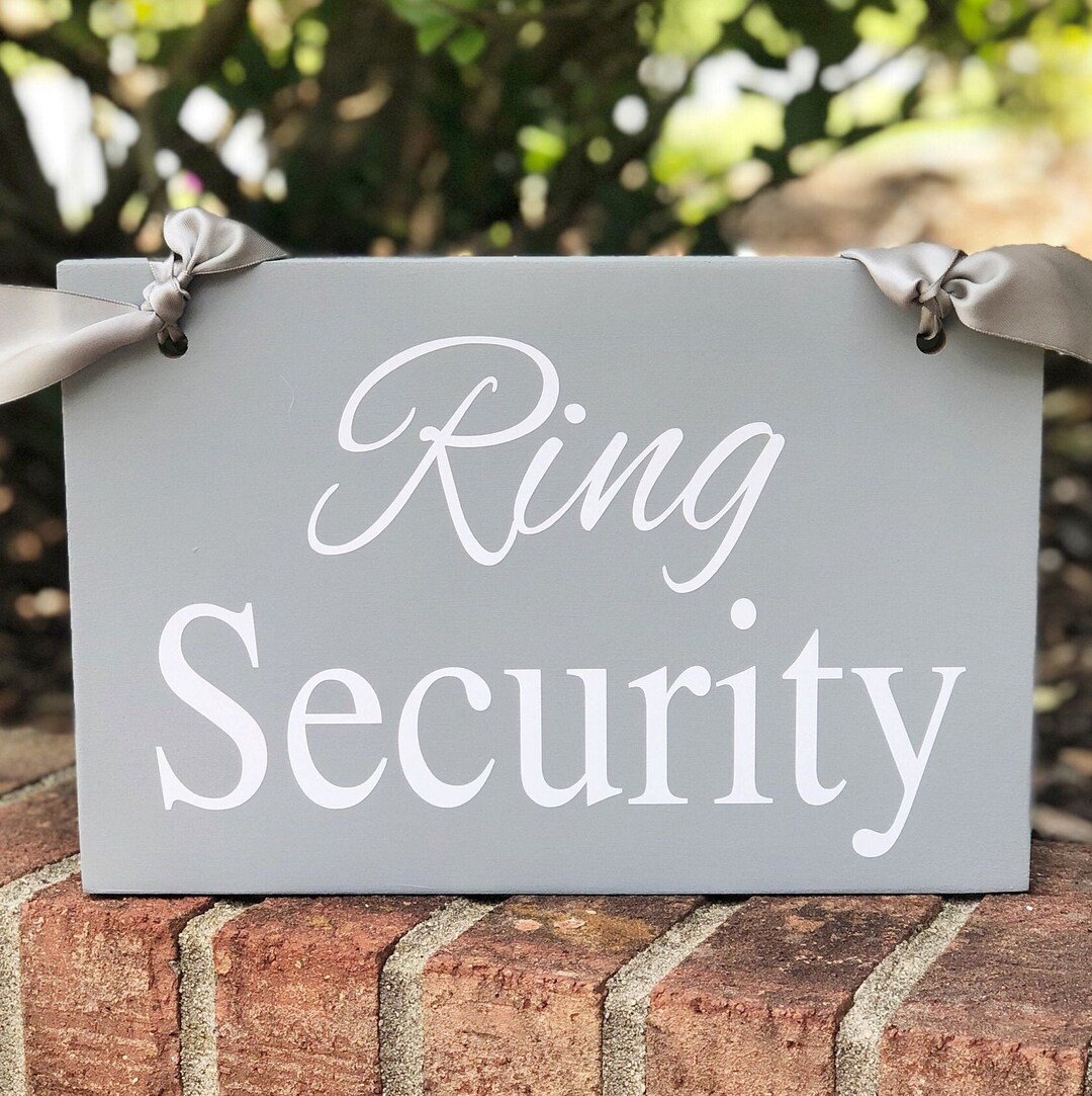 Ring Security Sign, Ring Bearer Wood Sign, Funny Wedding Prop, Wedding ...