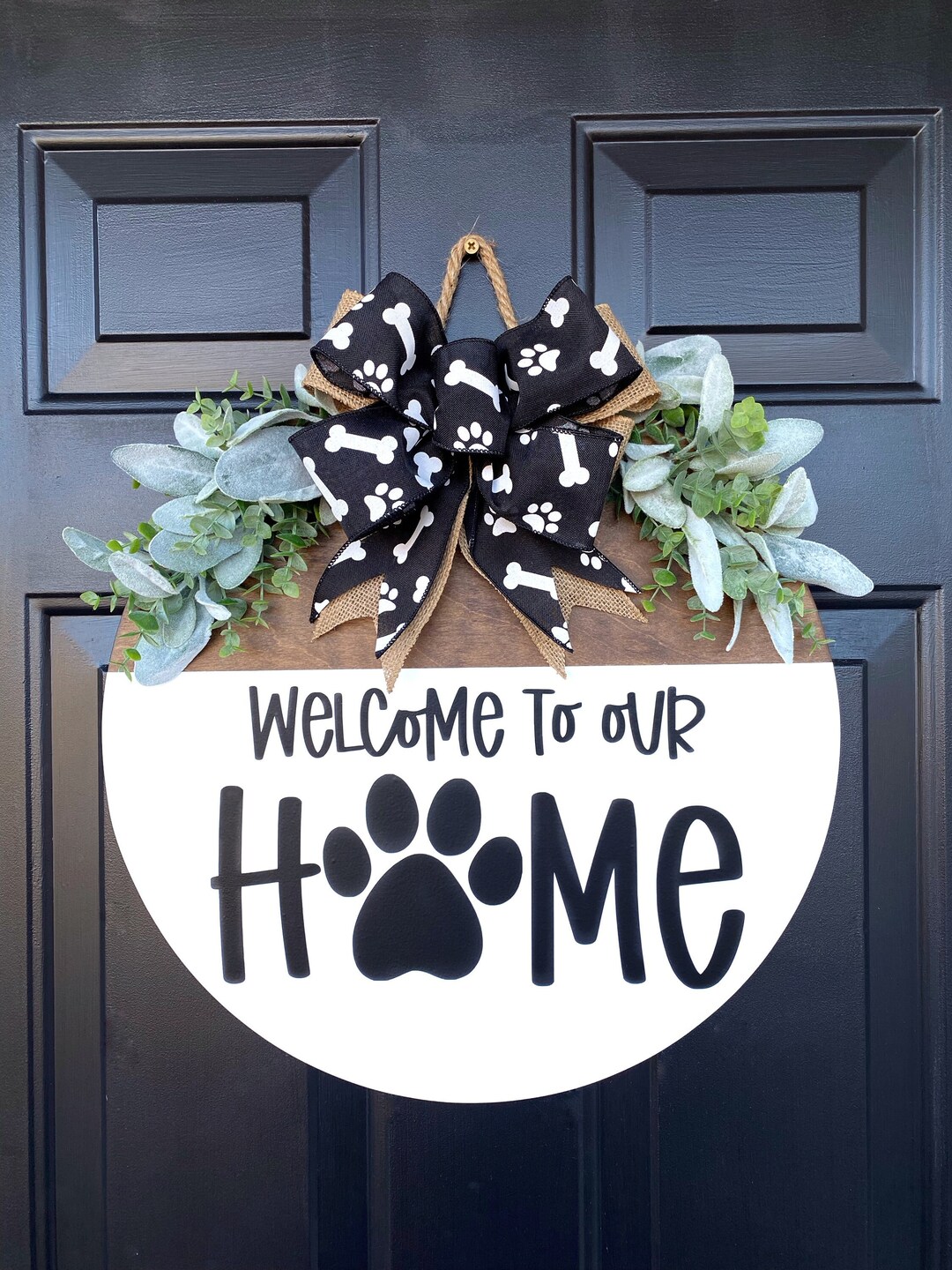 Front Door Dog Sign, Welcome to Our Home, Pet Sign, Door Decor, Funny ...