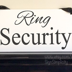 Ring Security Sign, Ring Bearer Wood Sign, Funny Wedding Prop, Wood ...