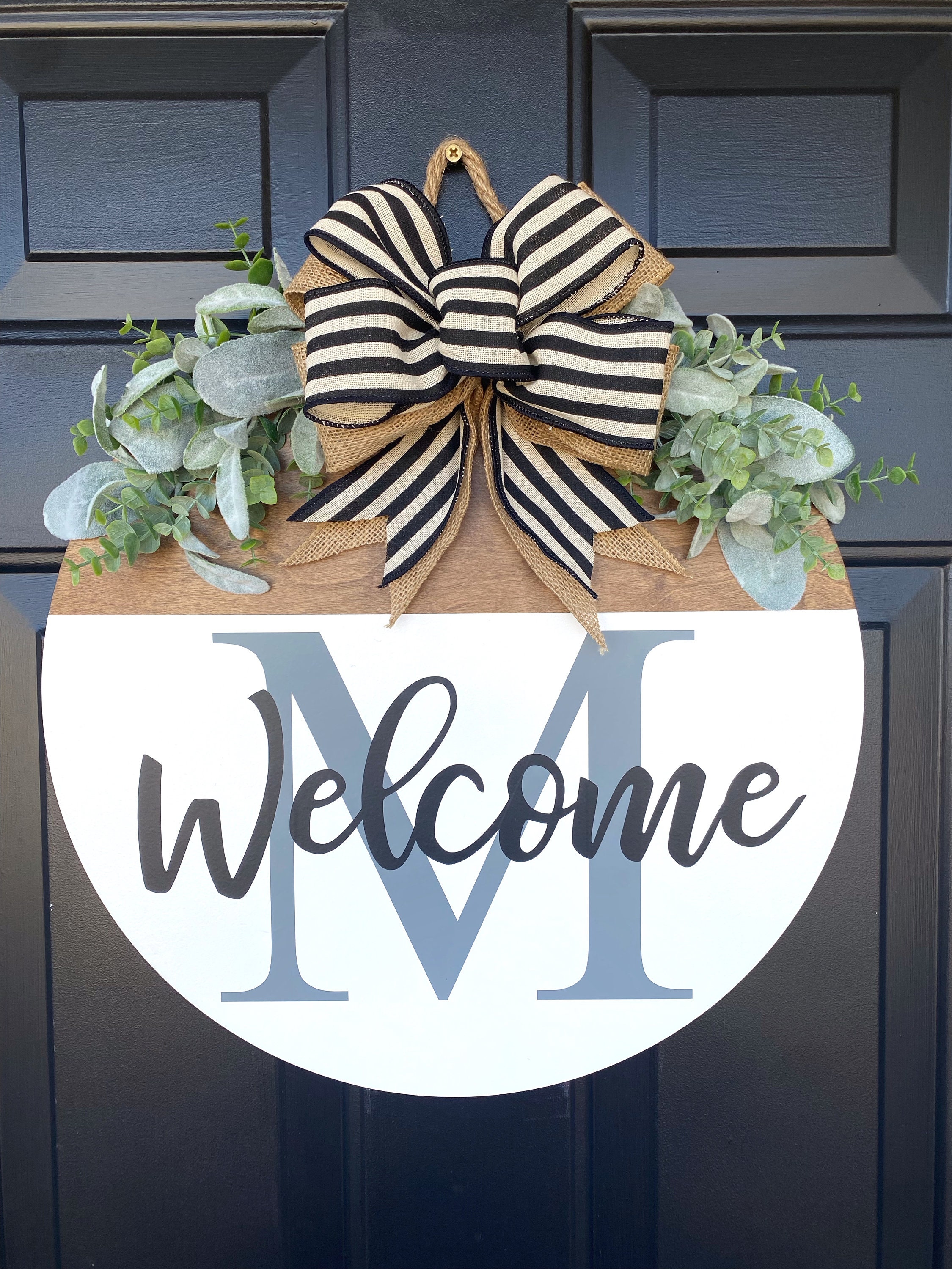 Welcome Front Door Sign, Last Name Sign, Personalized Door Wreath ...