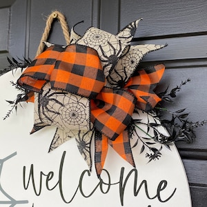 Halloween Door Sign, Welcome Sign, Spider Web Sign, Door Hanger ...