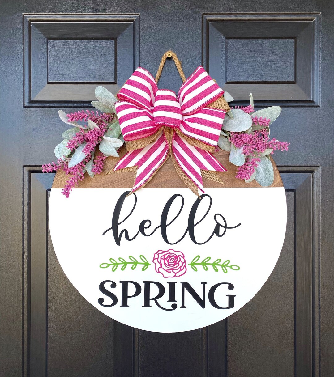 Spring Front Door Hanger | Hello Spring Sign | Front Door Decor ...