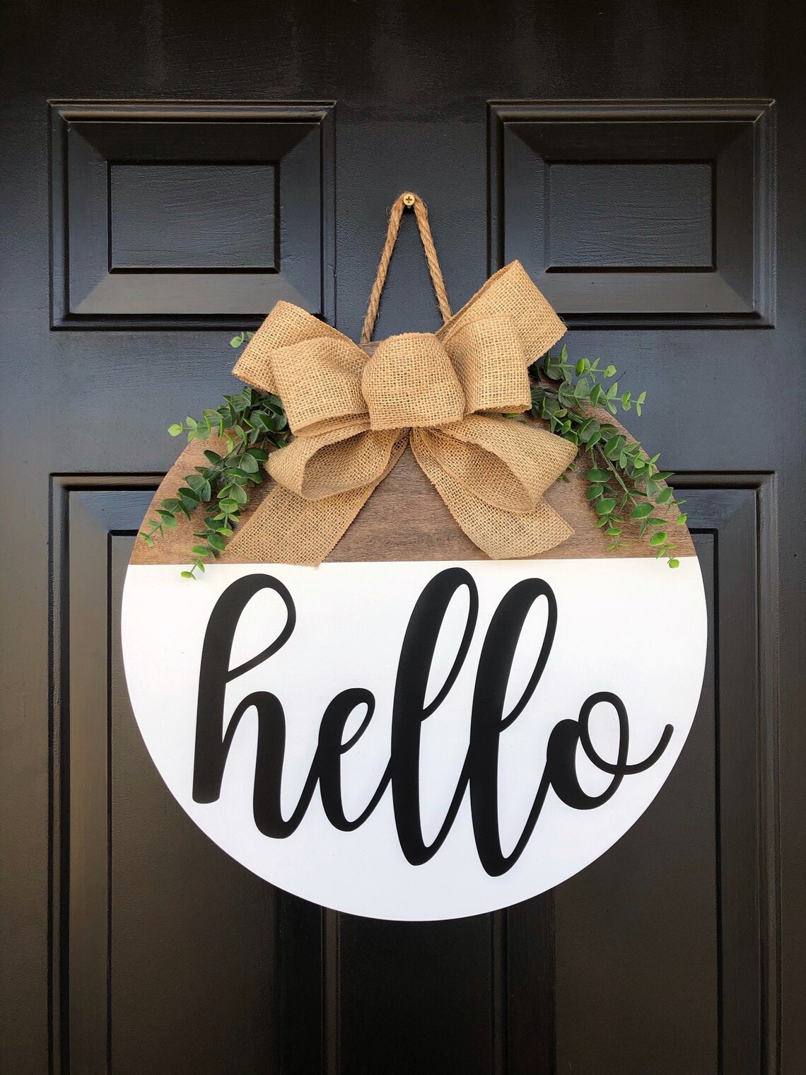 Front Door Decor Hello Round Hanging Sign Front Door | Etsy