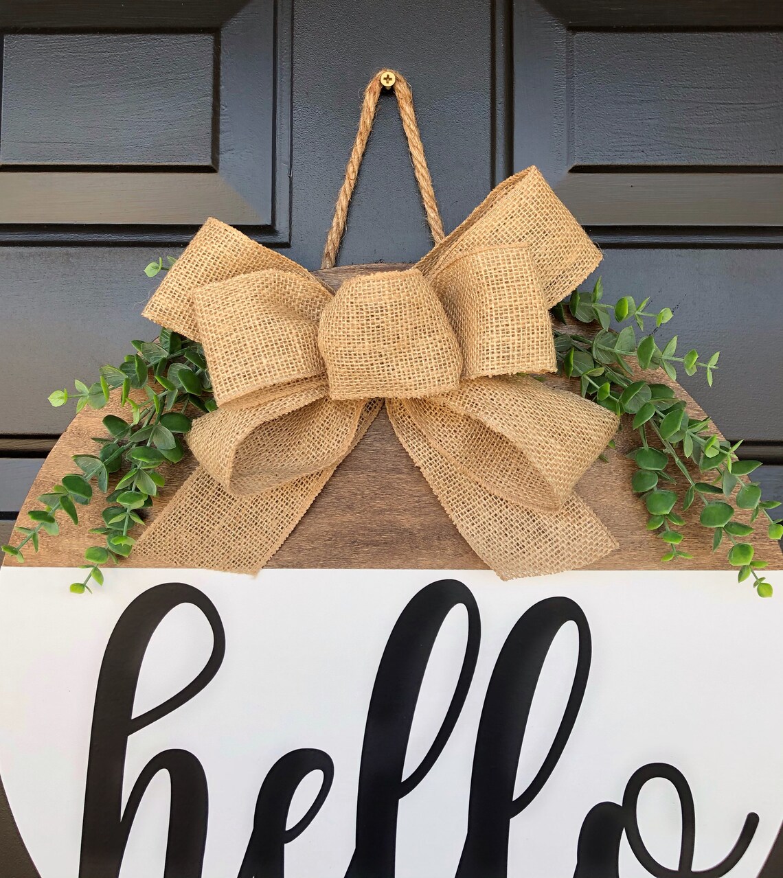 Front Door Decor Hello Round Hanging Sign Front Door | Etsy