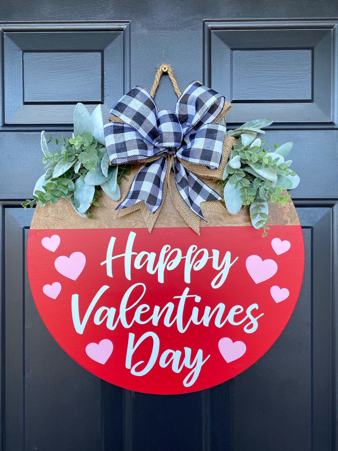 Valentines Door Sign, Valentines Door Hanger, Valentines Wreath, Happy ...