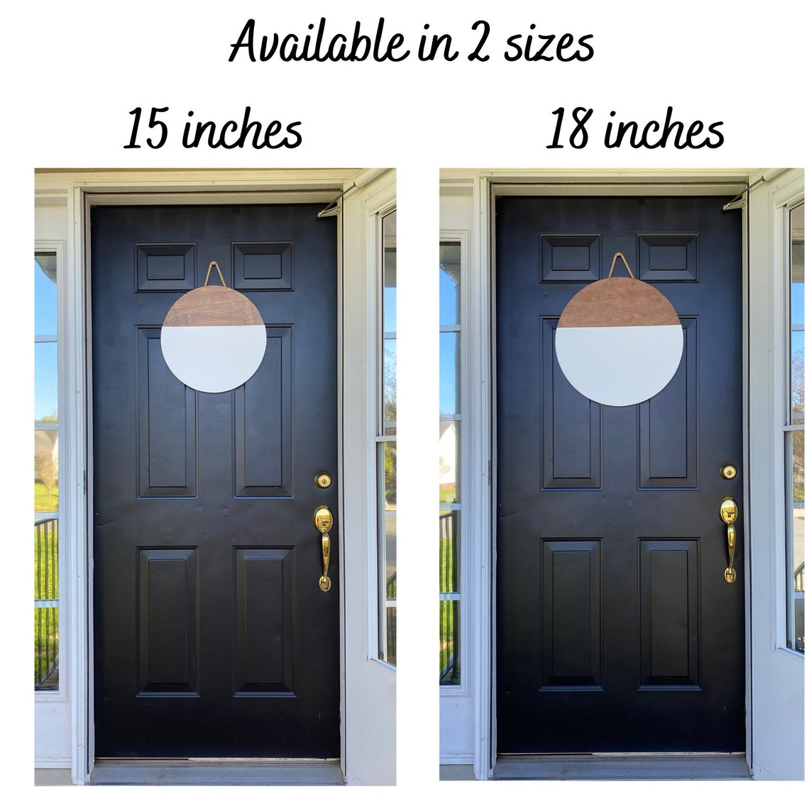 Front Door Decor, Hello, Round Hanging Sign, Front Door Wreath, Year ...