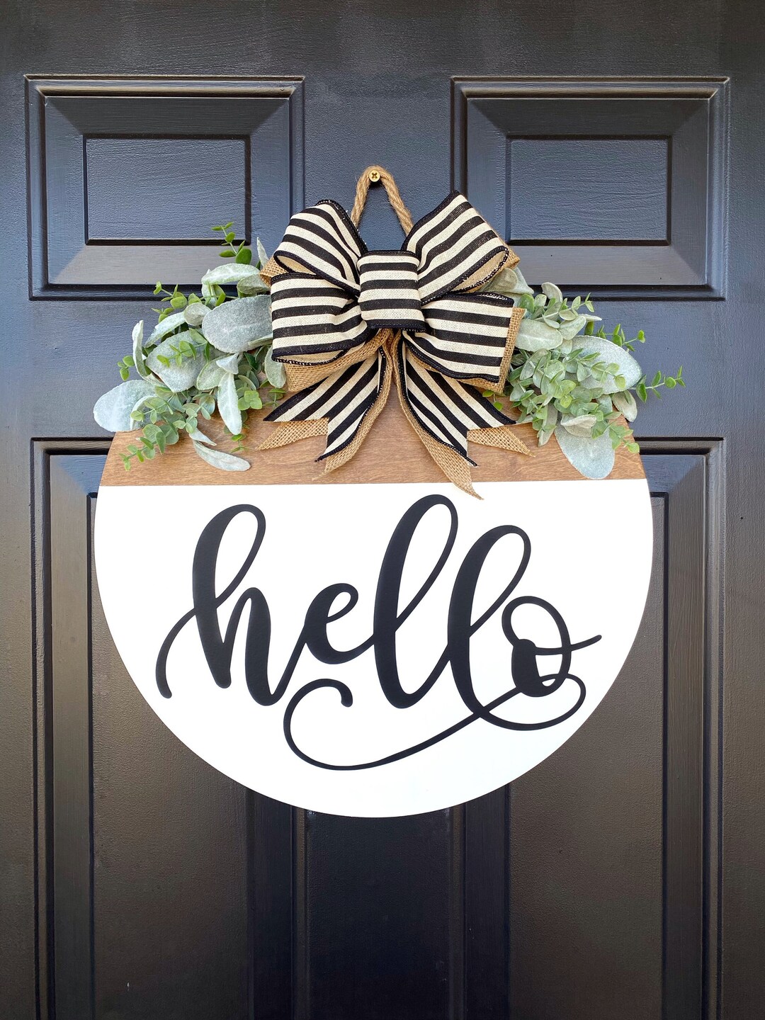 Front Door Decor, Hello, Hanging Sign, Entry Decor, Housewarming Gift ...