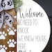 Funny Dog Welcome Sign: Paw Print Door Hanger - Etsy