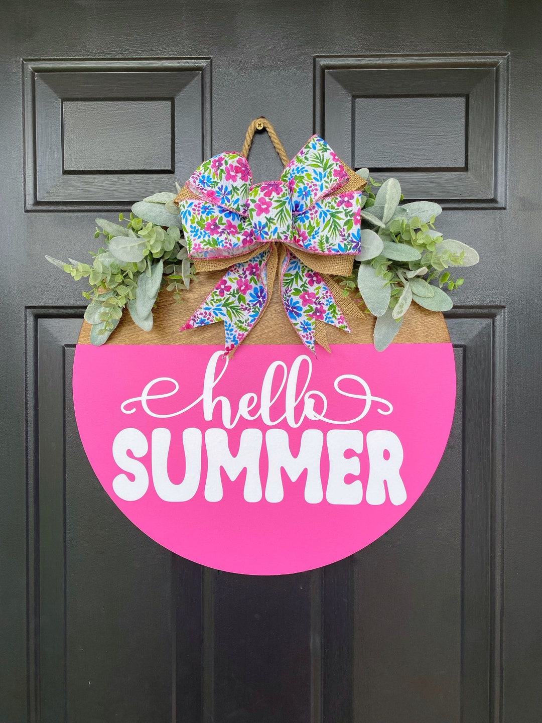 Front Door Sign for Summer, Hello Summer Door Wreath, Door Decor, Hello ...