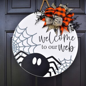 Halloween Door Sign, Welcome Sign, Spider Web Sign, Door Hanger ...