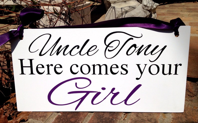 Here Comes Your Girl Uncle Sign Wedding Sign Bride Ring | Etsy
